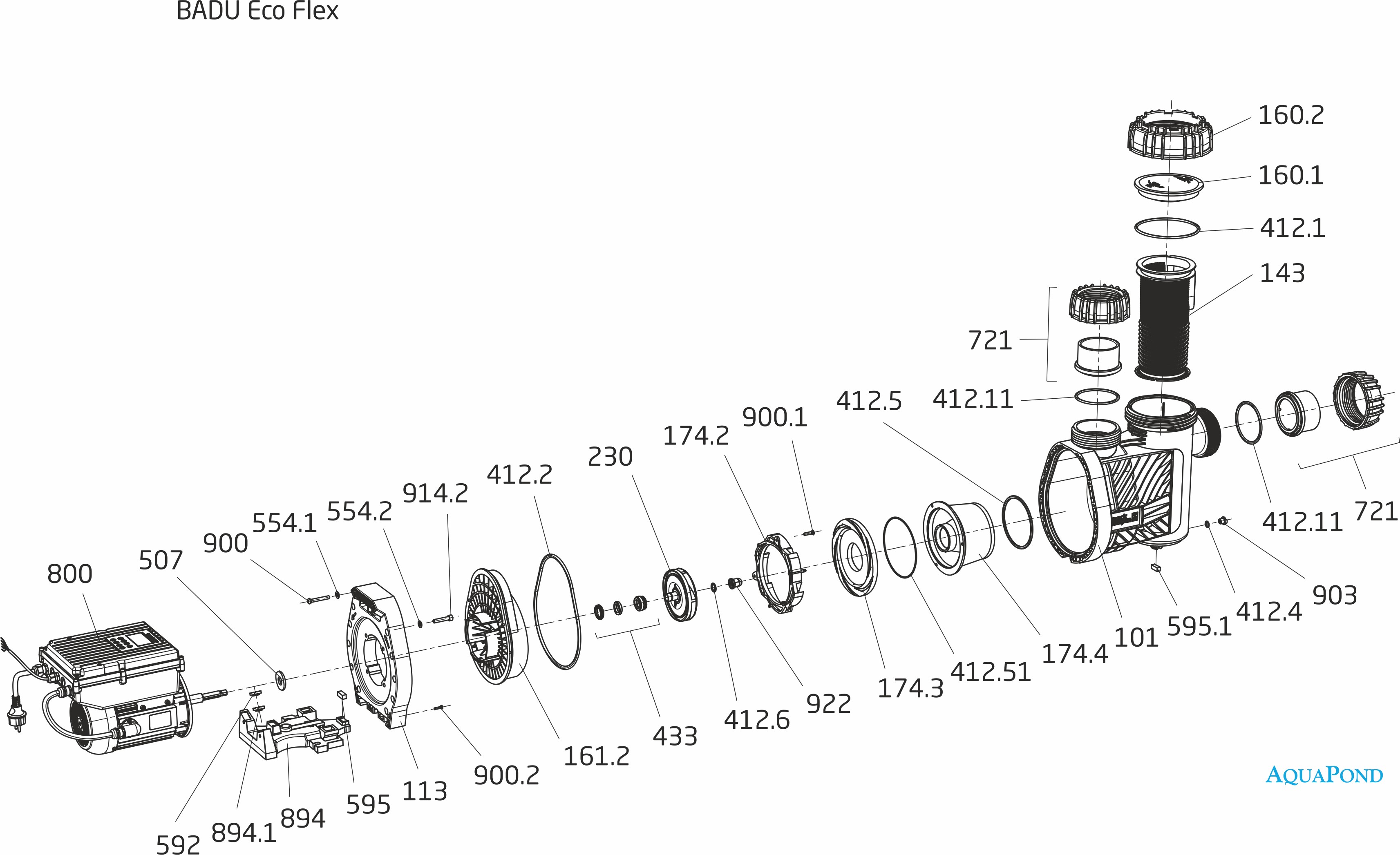 Náhradné diely pre čerpadlo Badu Eco Flex, 230 V, 2,2 ...