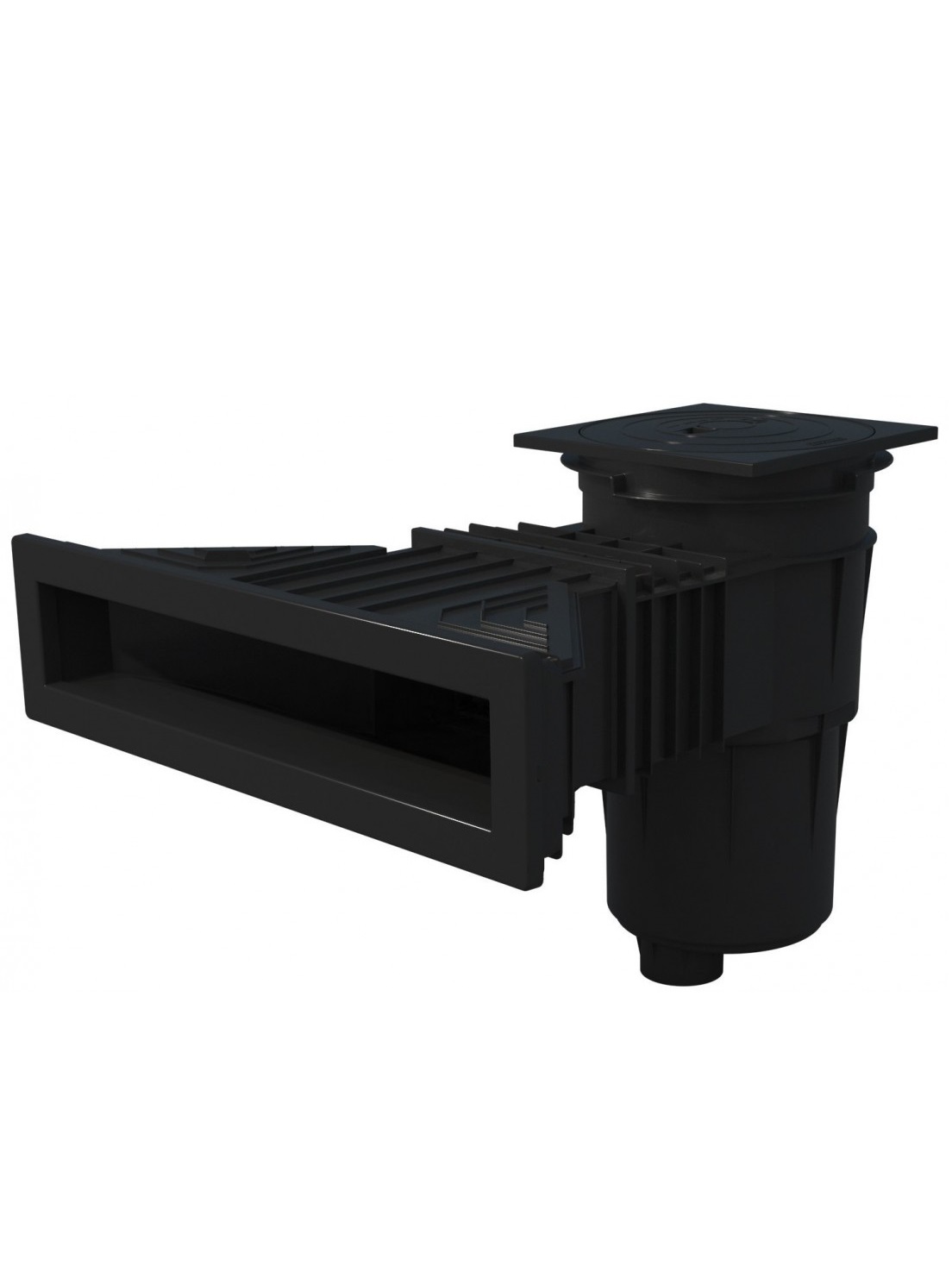 Skimmer SLIM avec couvercle carré - couleur gris anthracite ...