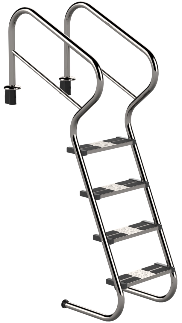 Ideal Eichenwald Treppenleiter mit Sicherheitsstufe mit 4 ...