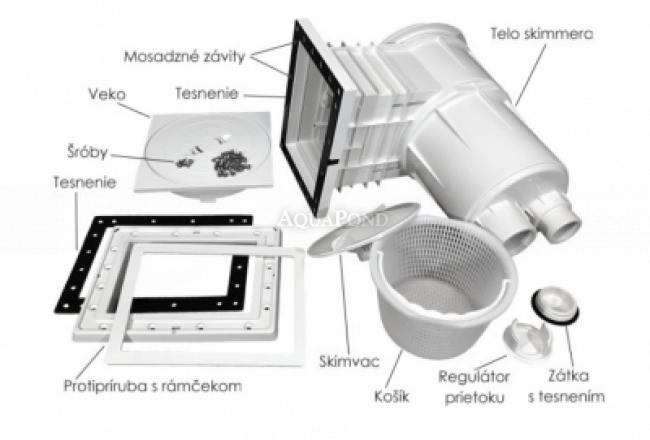 Astralpool Skimmer sa standardnim vratom i četvrtastim poklopcem,